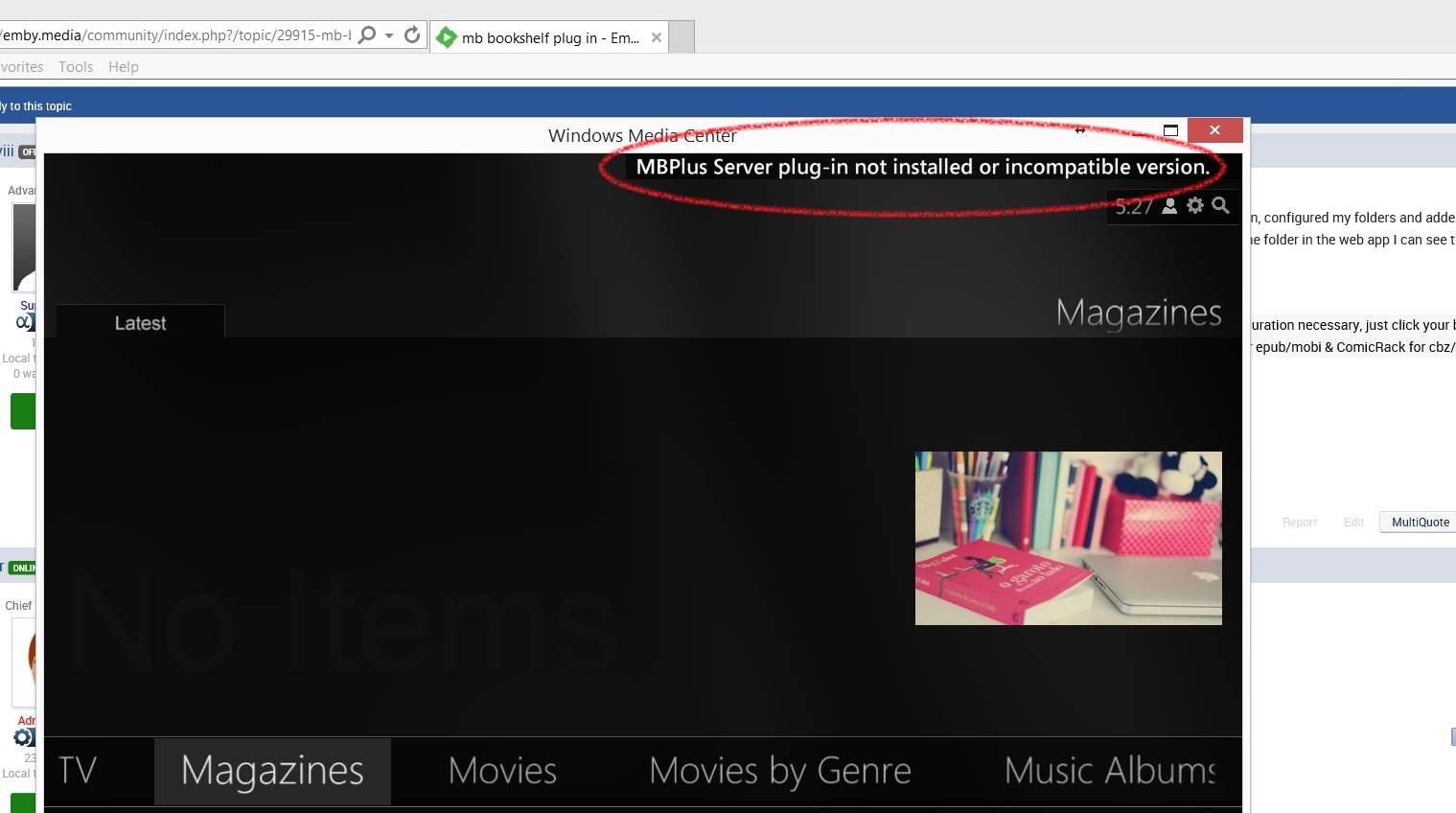 mb bookshelf plug in - Windows Media Center - Emby Community