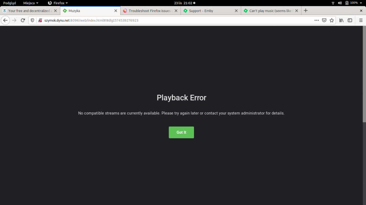 Can't play music (seems like files are curupted but they don't) - General/Windows - Emby Community