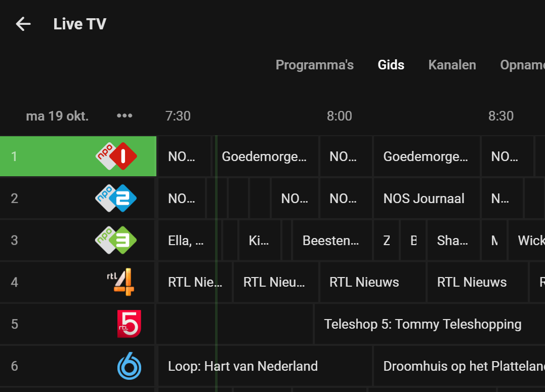 EPG - 10 feet view - General/Windows - Emby Community