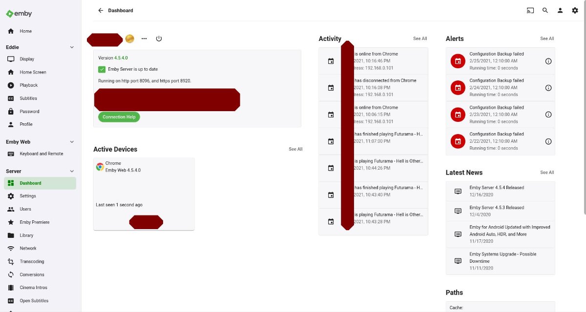Configuration Backup Failed Linux Emby Community 