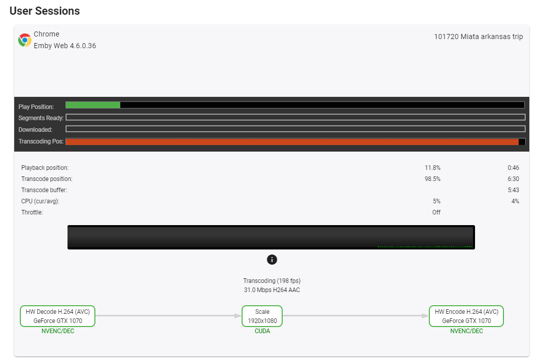 playback stops with hardware transcoding enabled - no issues with hardware turned off - General ...