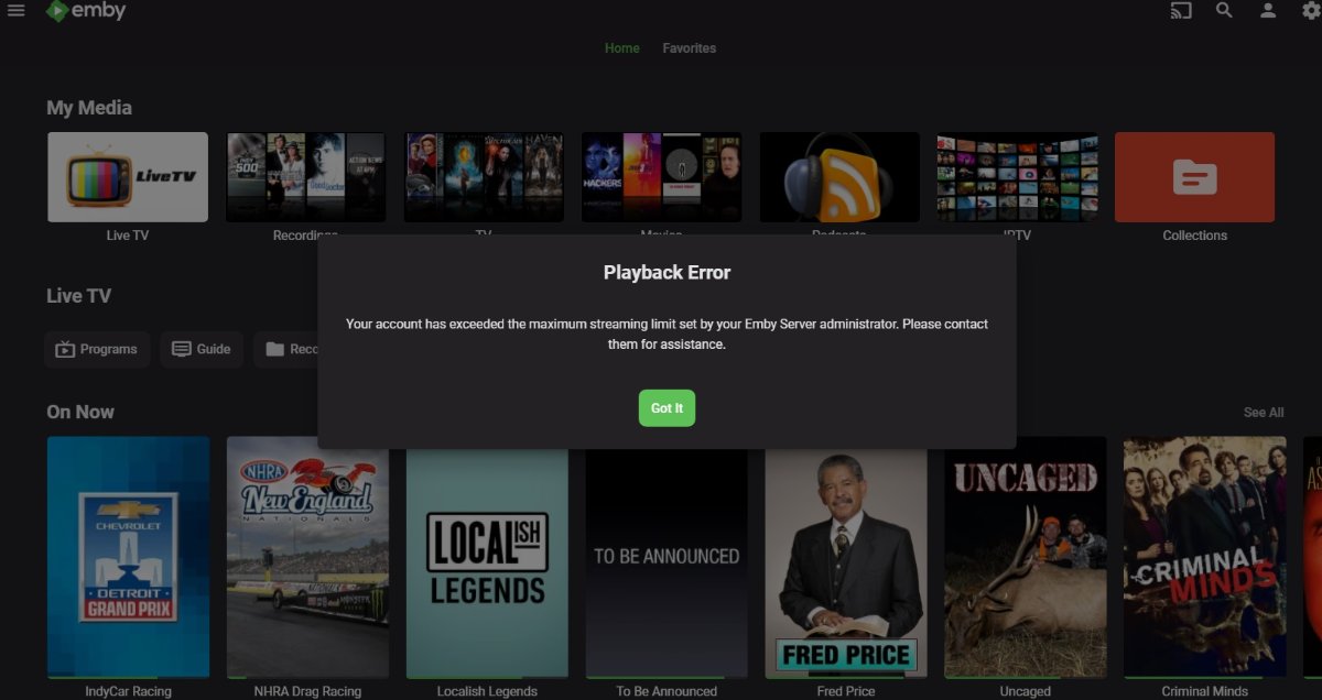 Playback Error Exceeded Maximum Streaming Limit Generalwindows Emby Community 