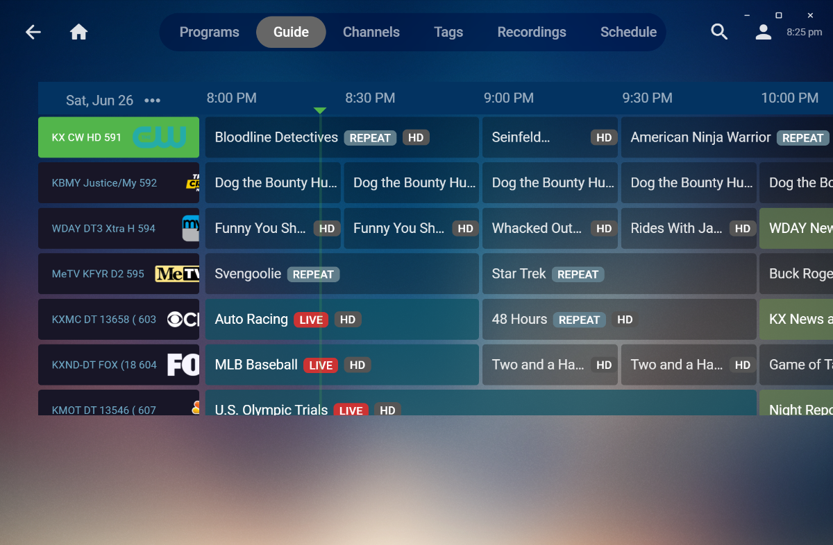 Emby Theatre TV Guide stuck at timeframe of when show was started ...