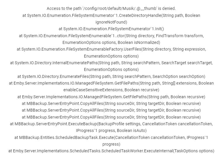 Configuration backup fails - QNAP - Emby Community Configuration backup fails - QNAP - Emby Community