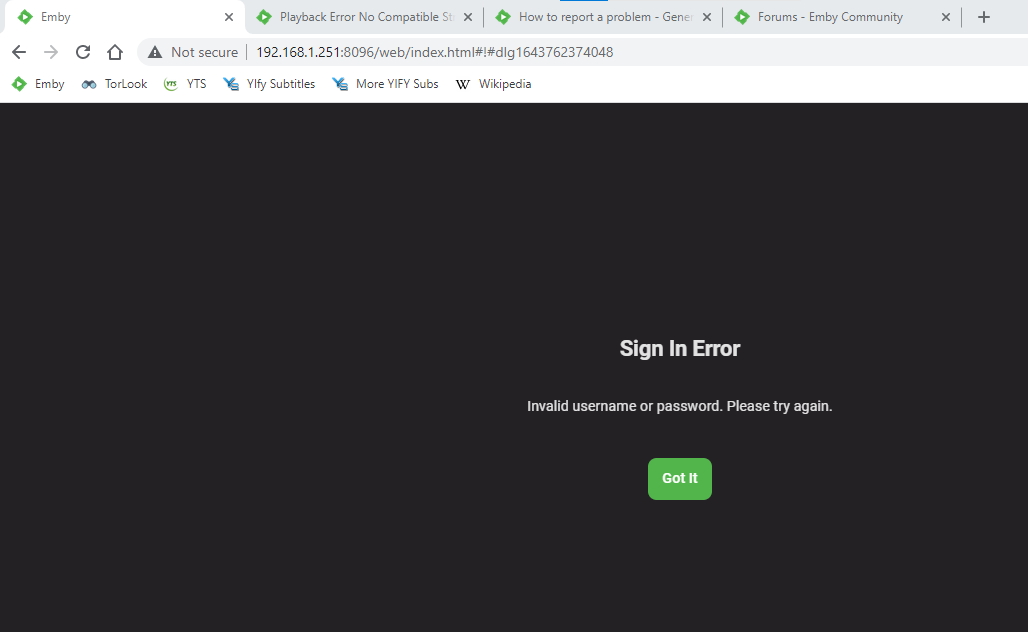 Playback Error No Compatible Streams are Currently Available - General ...