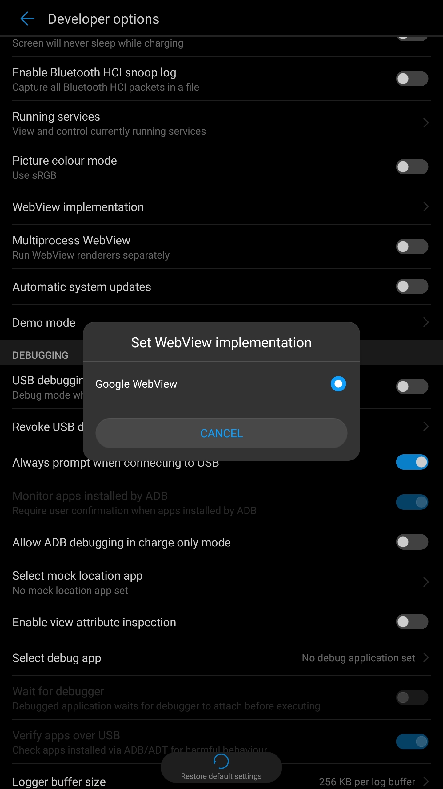 Completely black screen upon launching app. Huawei/Honor w. Android 8 ...