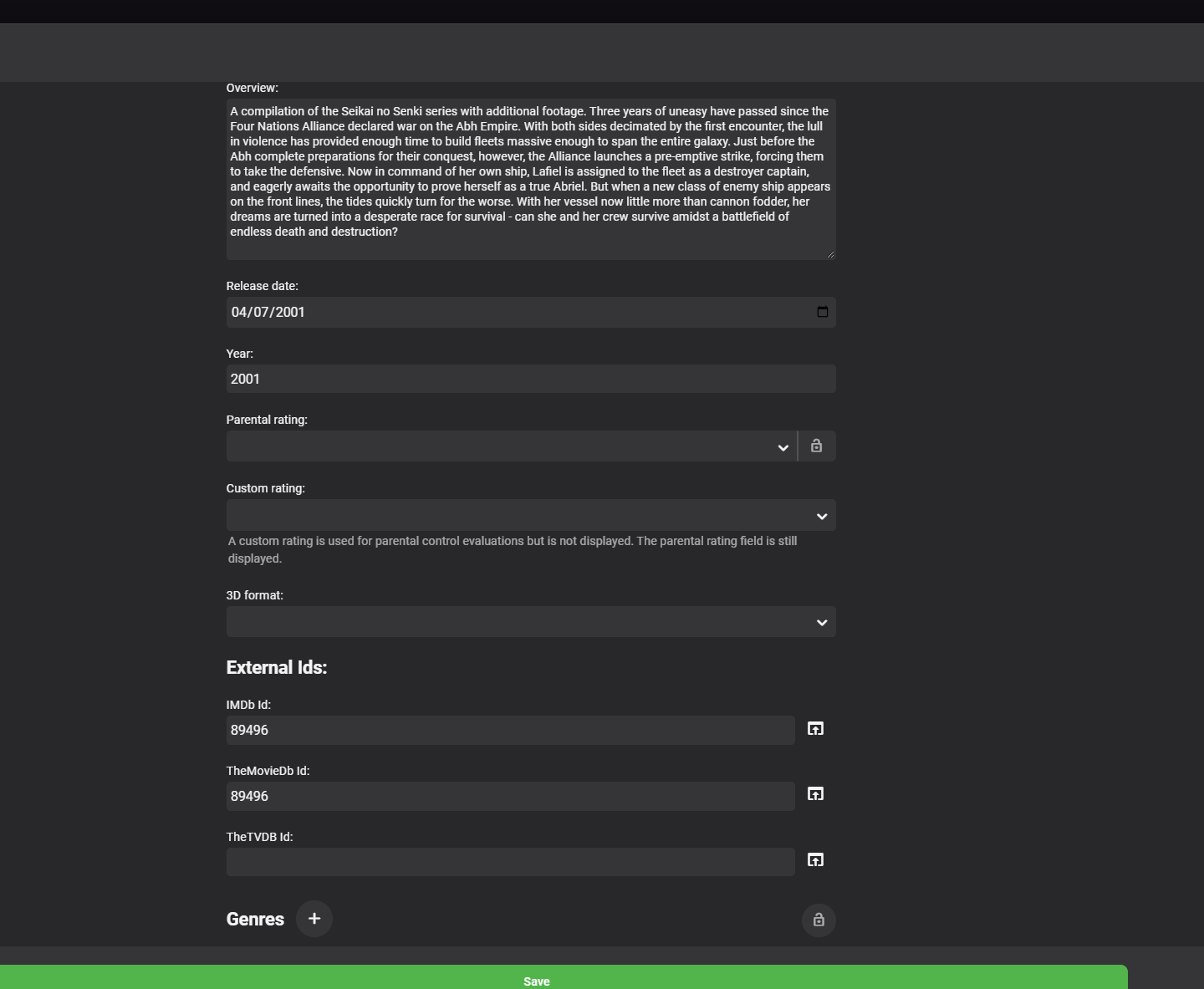 Emby NFO Reader using tmdb id as imdb - General/Windows - Emby Community