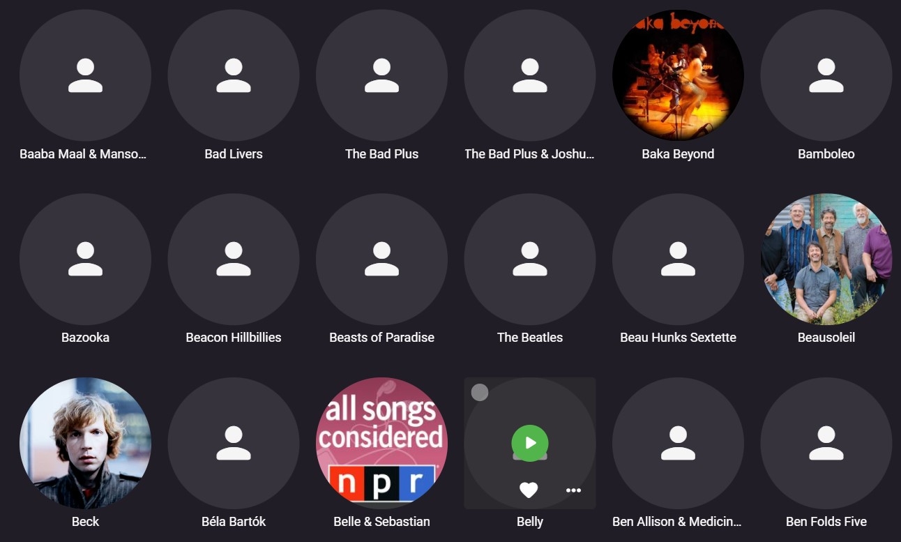 MOST Artist/Album Artist thumbnail images still not downloading ...