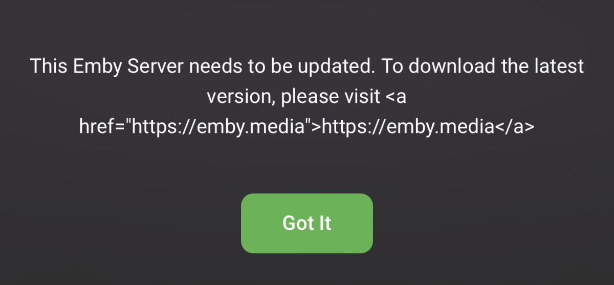 This Emby Server Needs To Be Updated Multiple Clients Linux Emby Community 