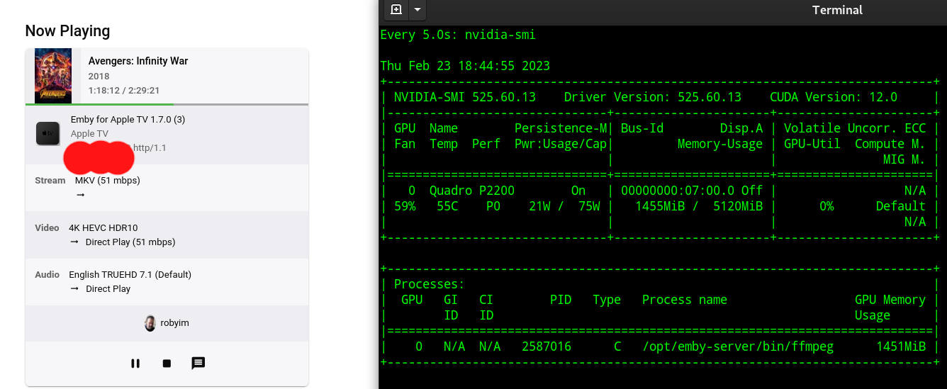 4.7.11.0 transcoding not reported in Dashboard - Linux - Emby Community