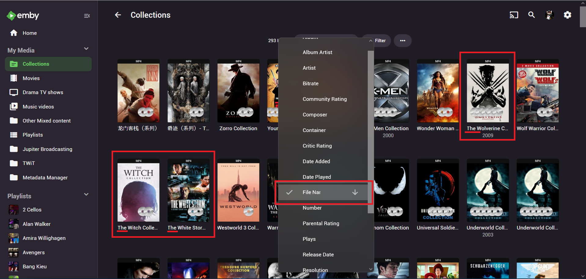How to configure to setting the sorting of the List Collections. - Linux - Emby Community