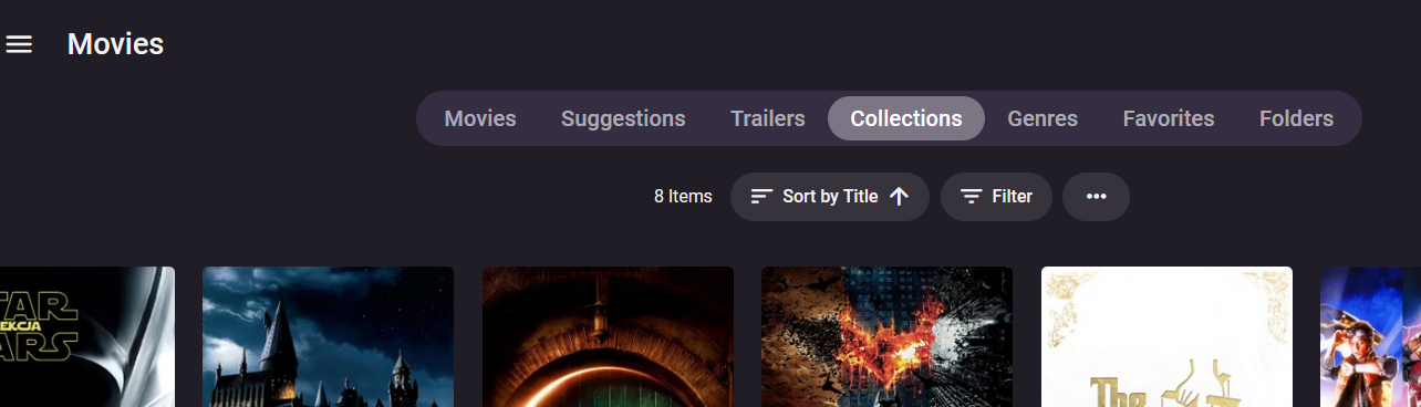 How to display collections as a tab next to Home or in My Media ...