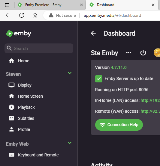 i want to acces my Emby from out side my network - General/Windows - Emby Community