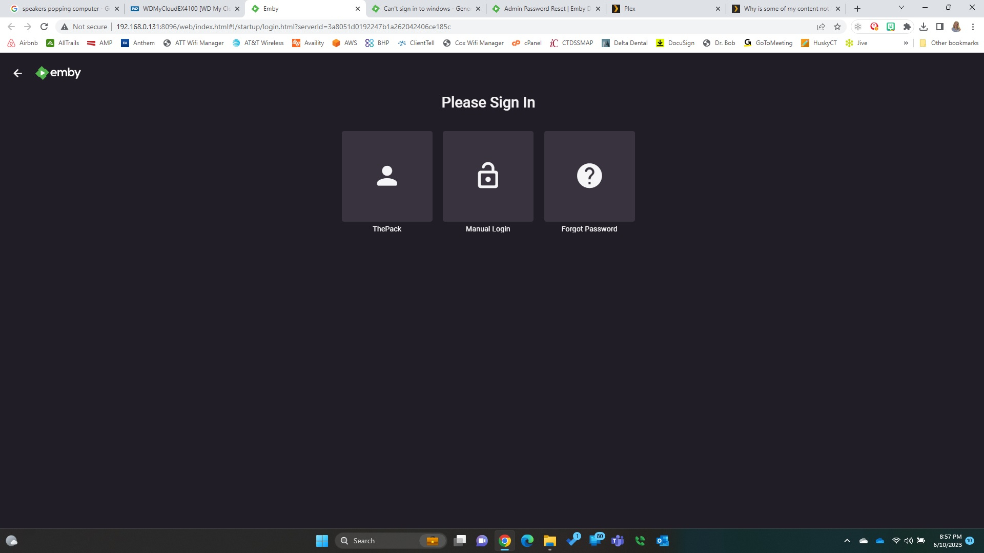 Can't sign in to windows - General/Windows - Emby Community