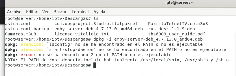 ERROR INSTALACION EN DEBIAN - Linux - Emby Community
