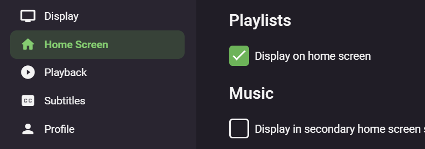 Playlist on Home Screen - General/Windows - Emby Community