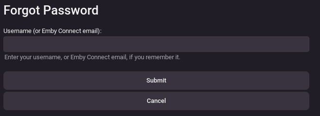 Feature request: password reset for Emby Connect users - General/Windows - Emby Community