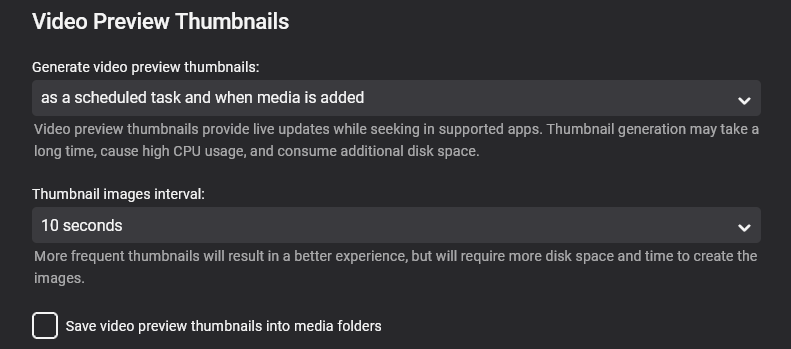 Not generating preview thumbnails - Linux - Emby Community