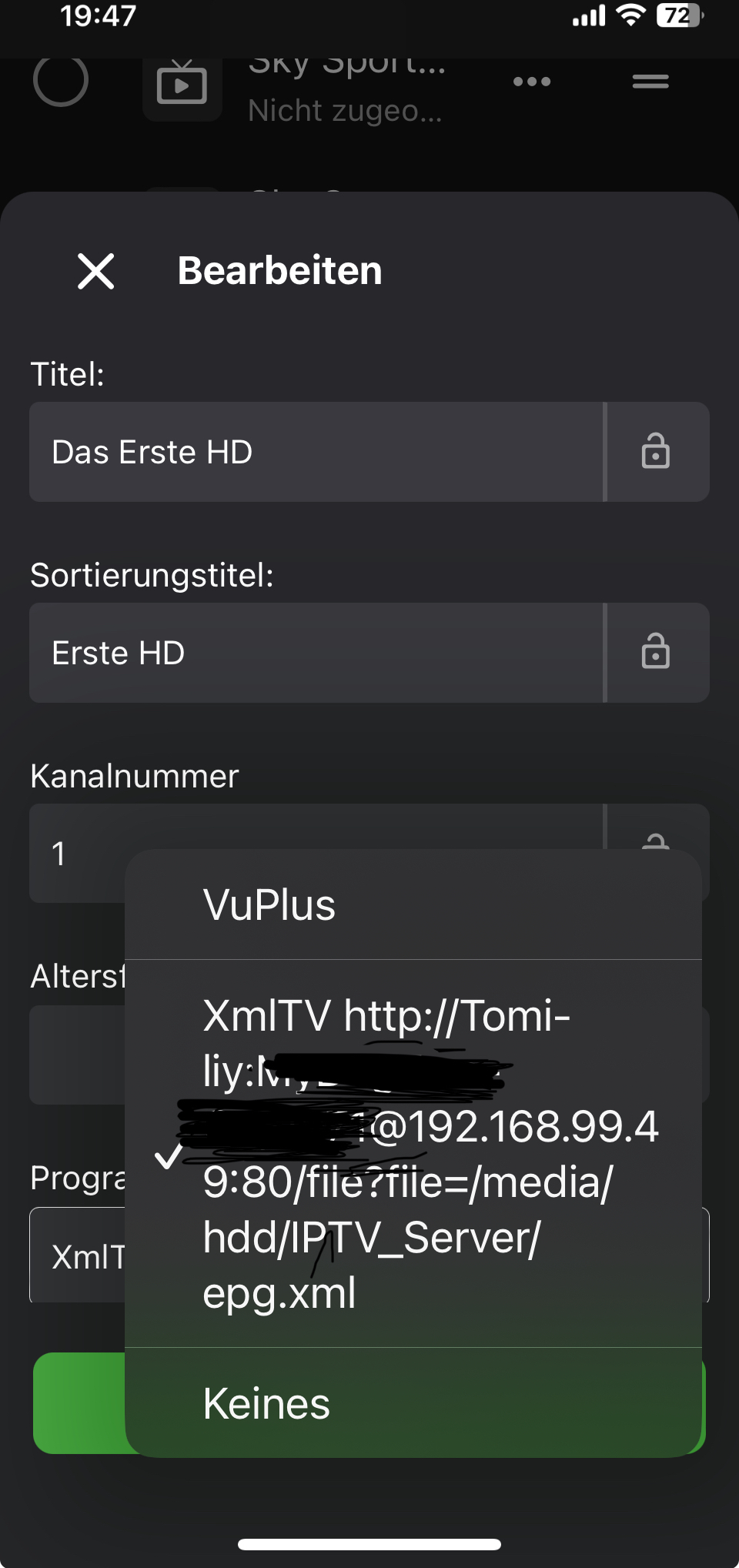 Probleme mit VU+ EPG - German - Emby Community