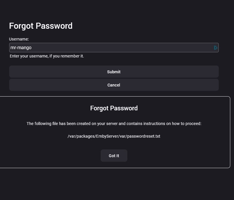 Problem Restting My Admin Password On My Synology NAS. - Synology - Emby Community
