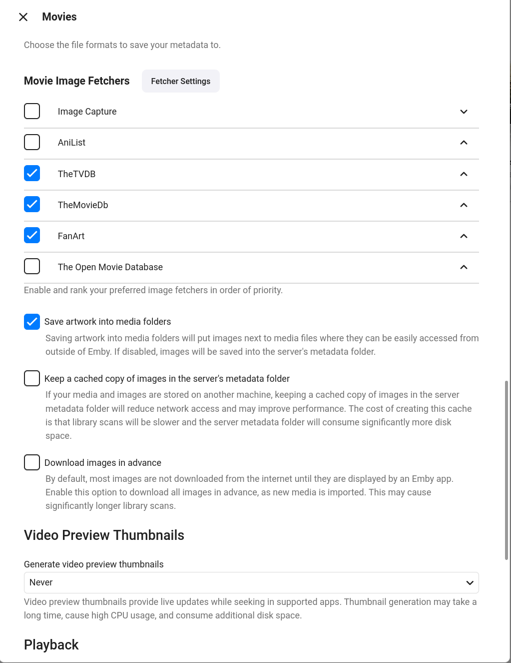 Media browsing thumbnail questions - General/Windows - Emby Community