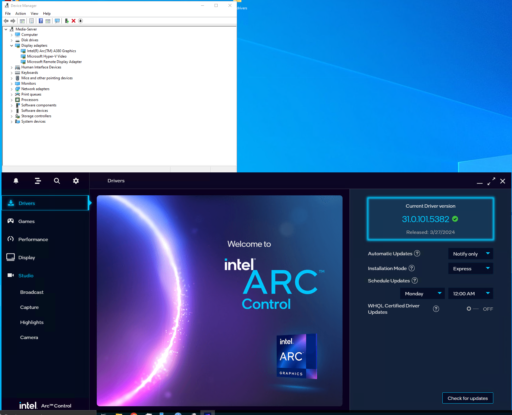 A380 6GB hardware transcoding issues - General/Windows - Emby Community