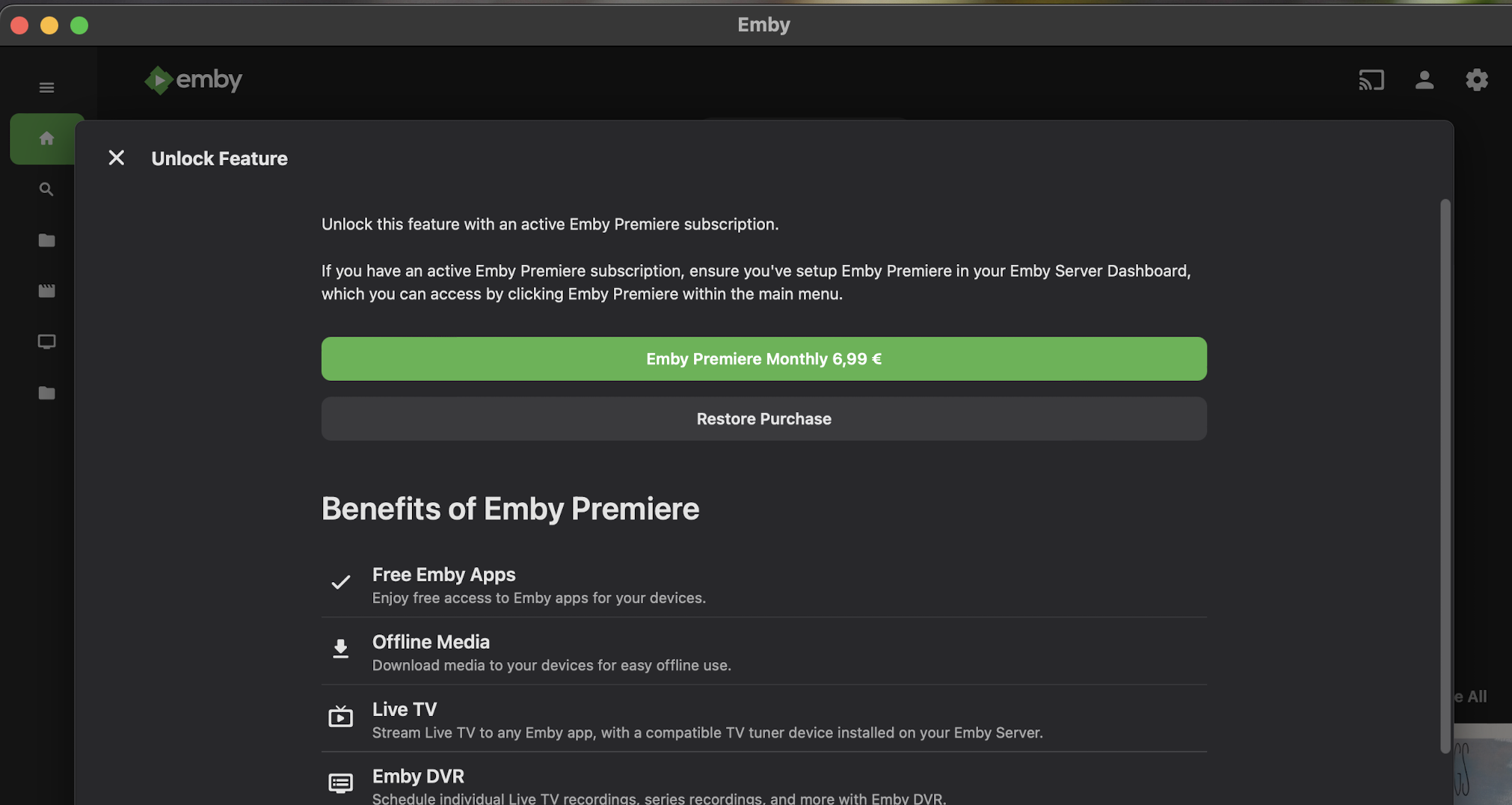 No option to unlock app on macOS - Apple iOS / macOS - Emby Community
