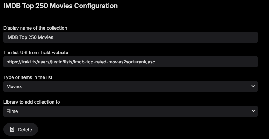 Test - Trakt List To Collections - Plugins - Emby Community
