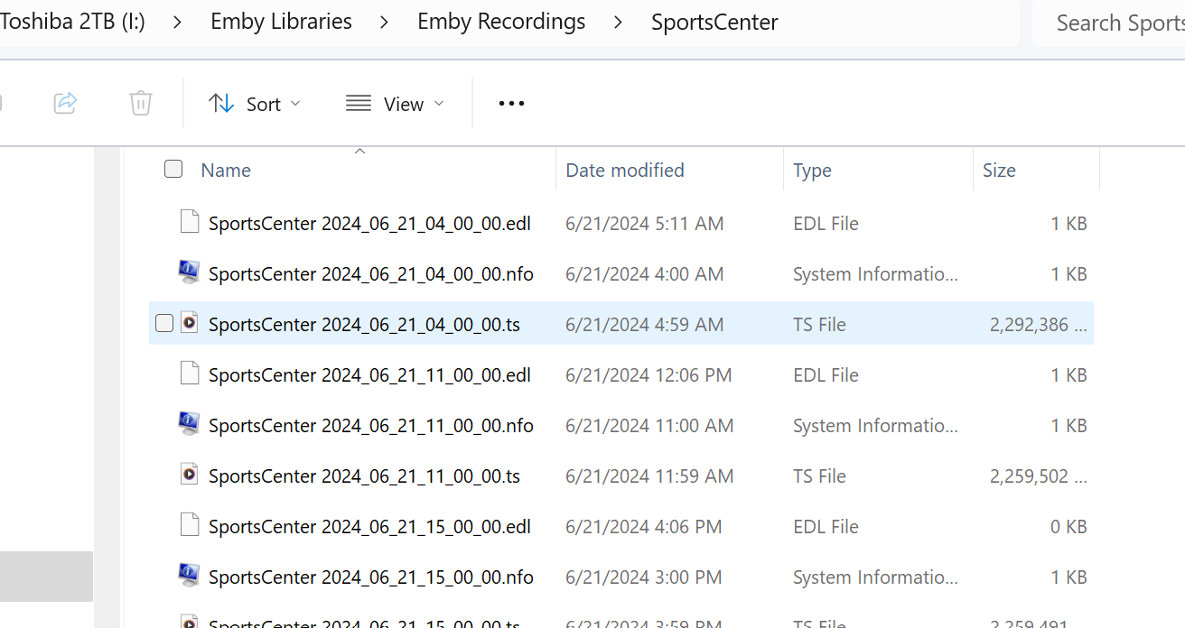 Recordings showing as multiple versions - Live TV - Emby Community