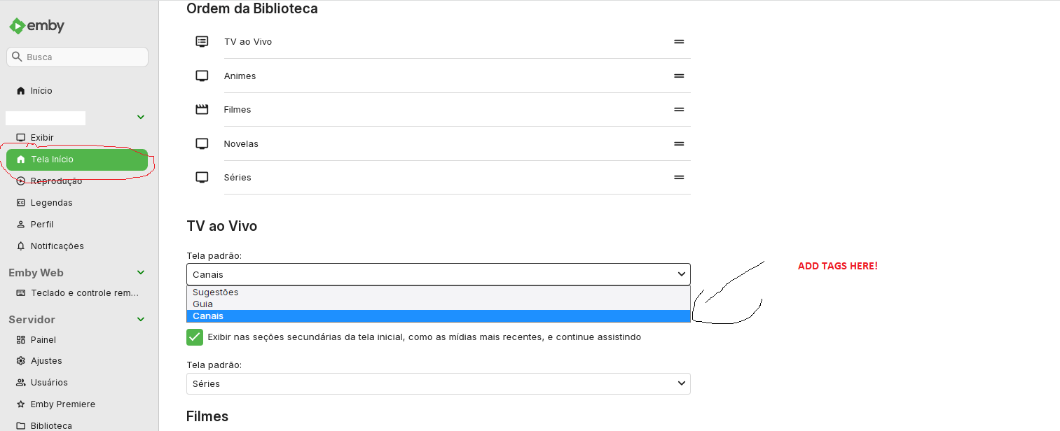 Tela Inicio - General/Windows - Emby Community
