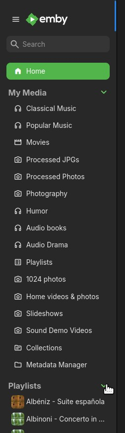 Playlists in sidebar won't stay collapsed - Linux - Emby Community