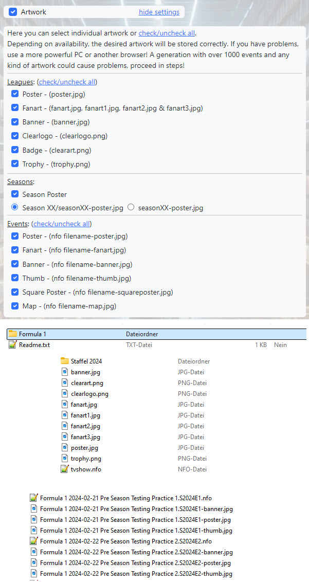 TSDB NFO Creator - NFO Zip packages for Sport Videos (TheSportsdb.com ...