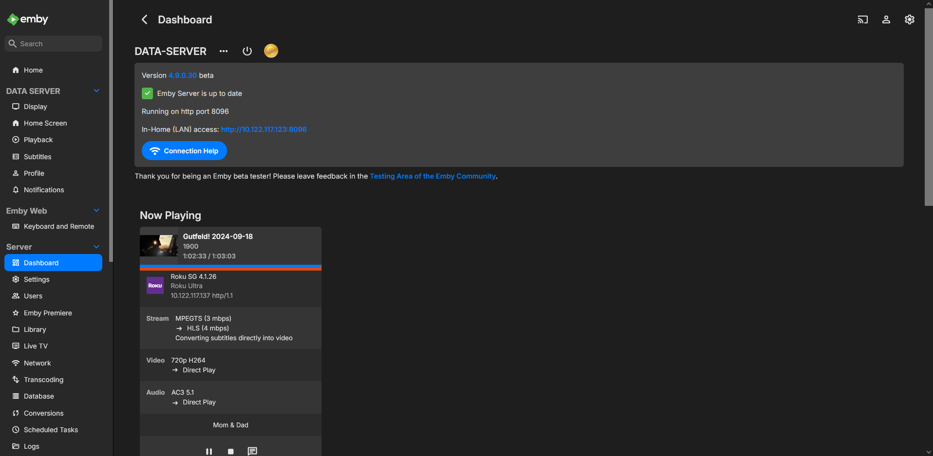 Now playing still shows on file that's finished playing - General/Windows - Emby Community