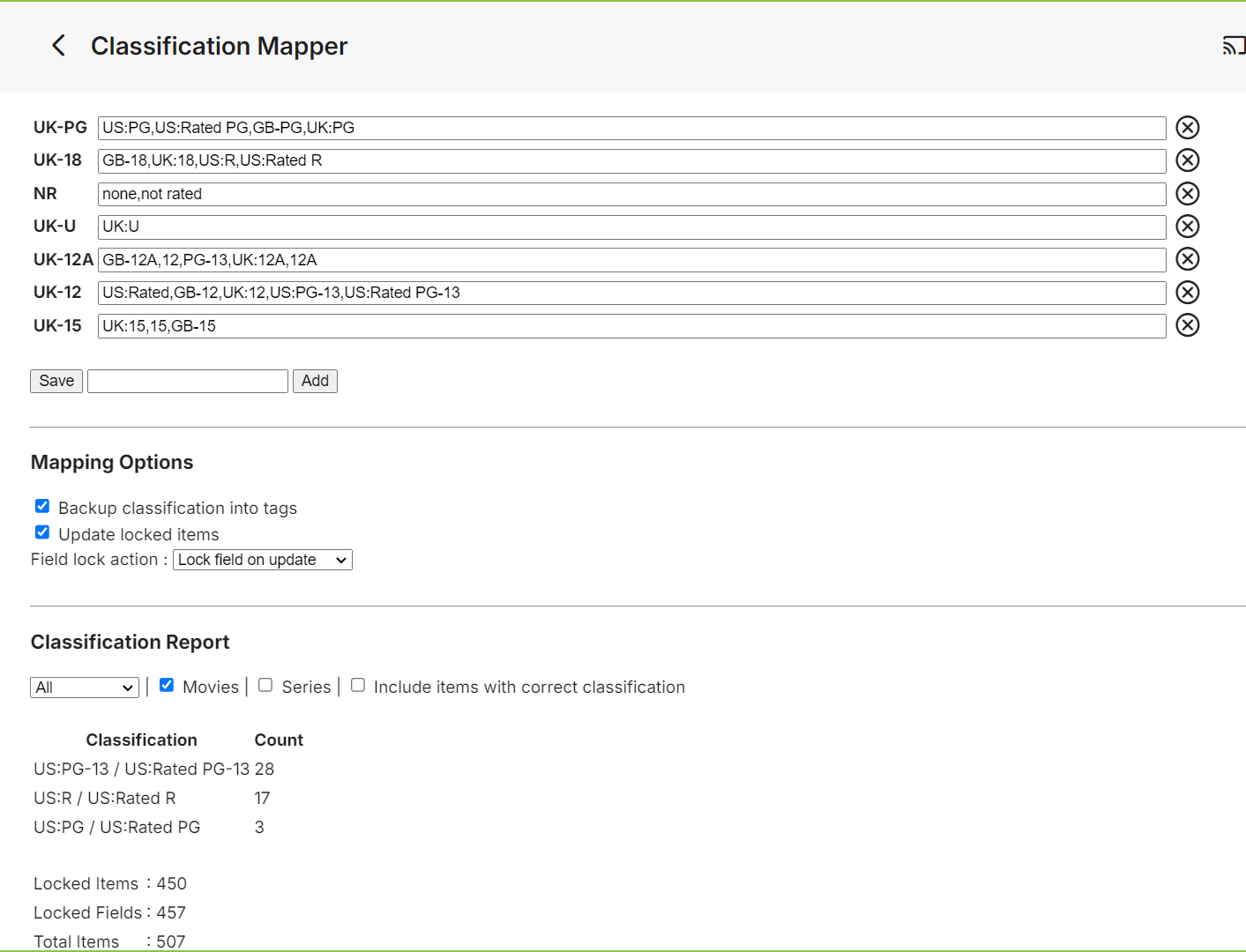Classification Mapper - Plugins - Emby Community
