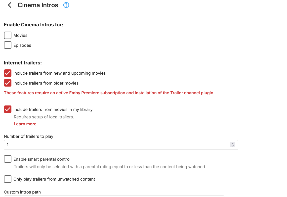 Cinema Mode: random trailer selection - Feature Requests - Emby Community