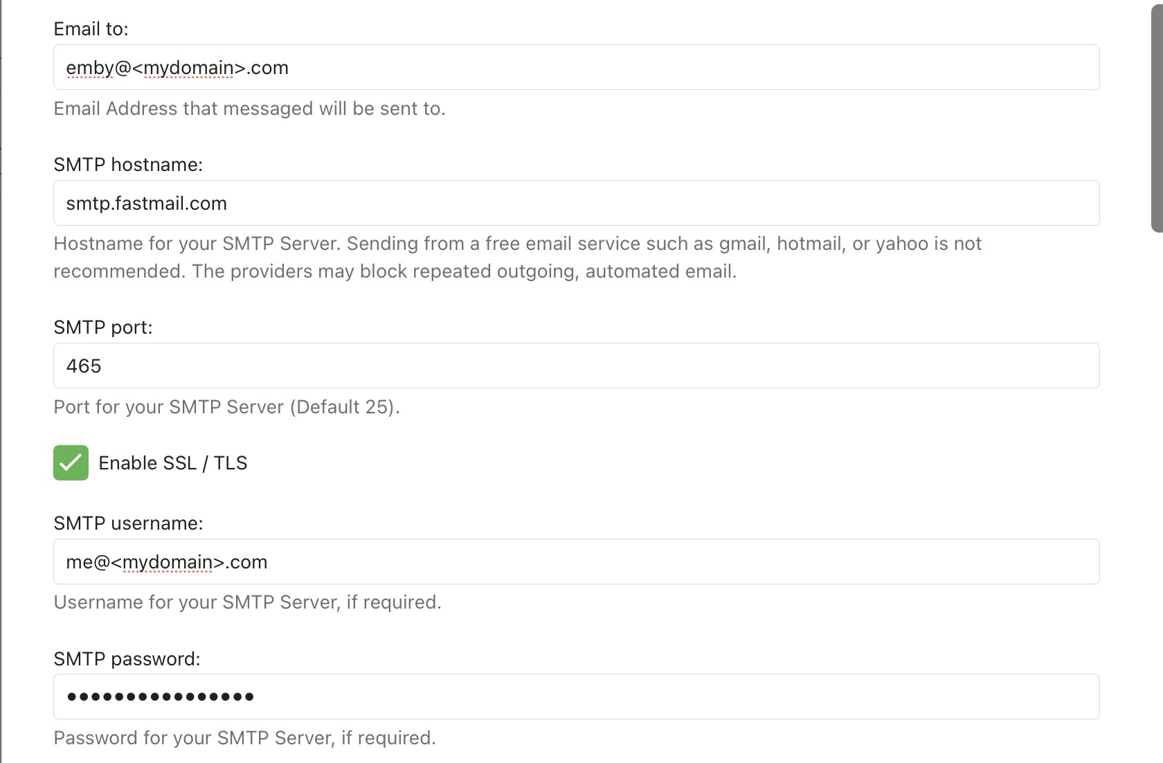 Assistance setting up email notifications - Linux - Emby Community