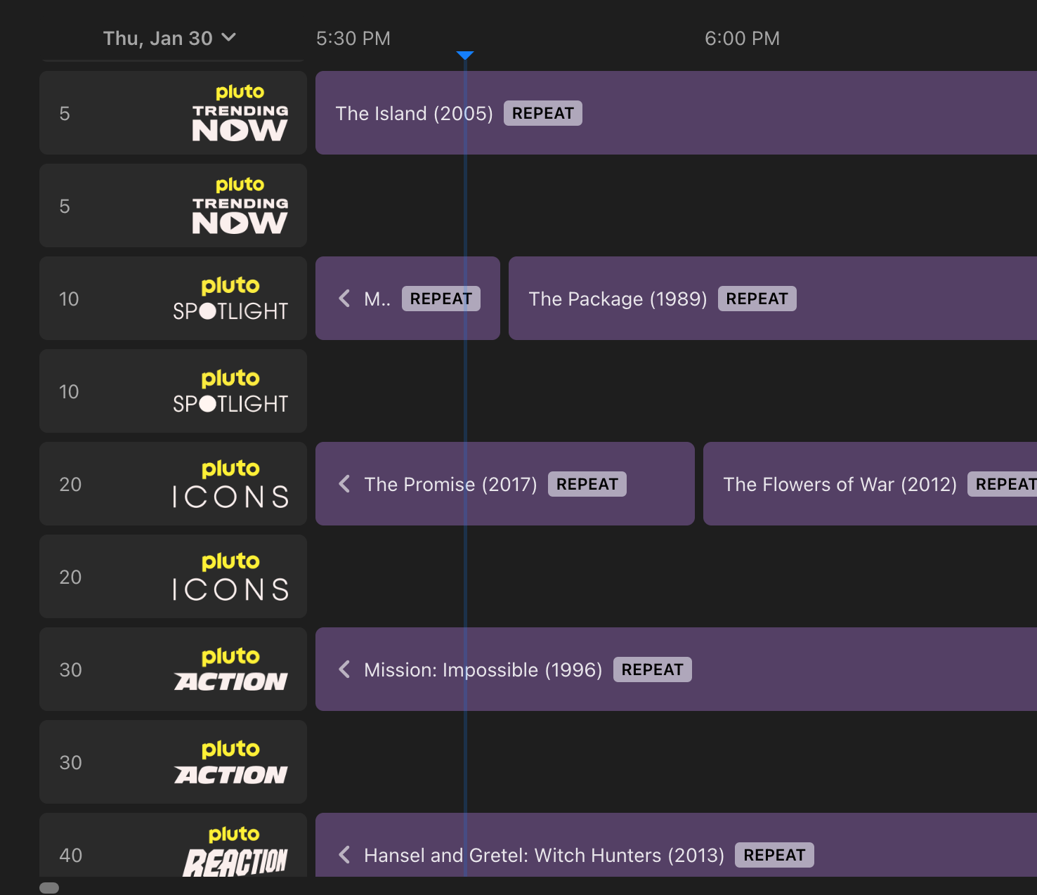 Pluto TV guide data partially showing - Live TV - Emby Community