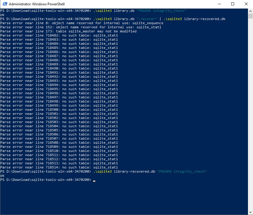 I'm Getting "Error SqliteItemRepository: Error saving items" - General/Windows - Emby Community