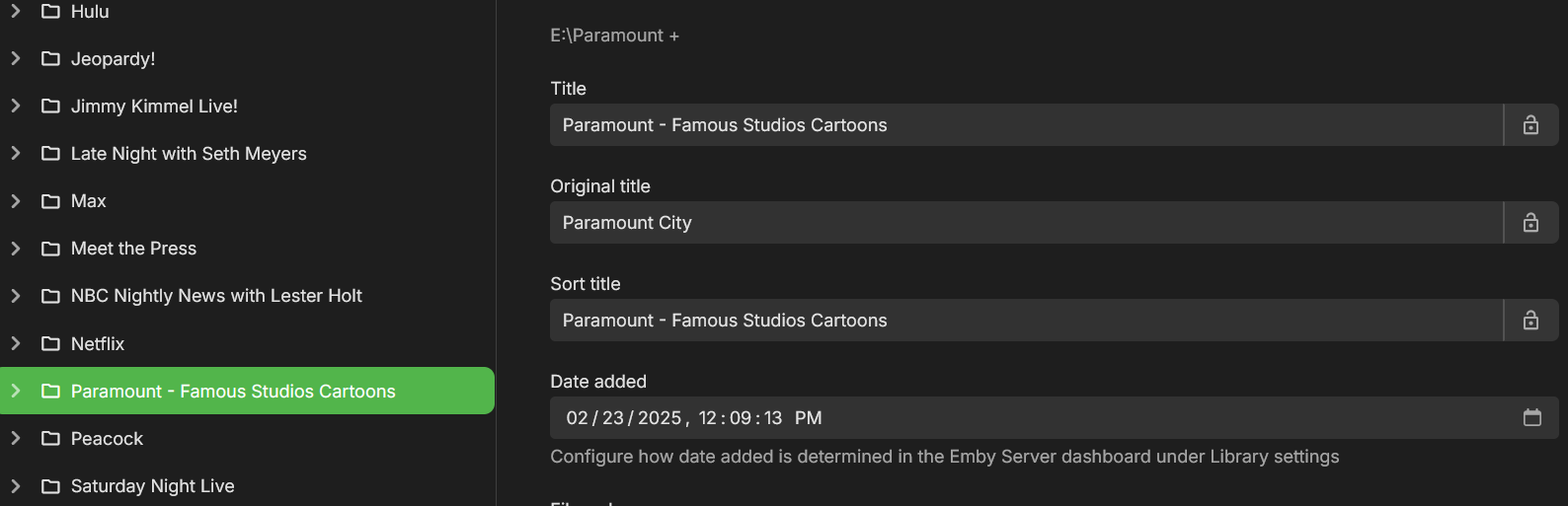 File Folder changes to series Folder - General/Windows - Emby Community