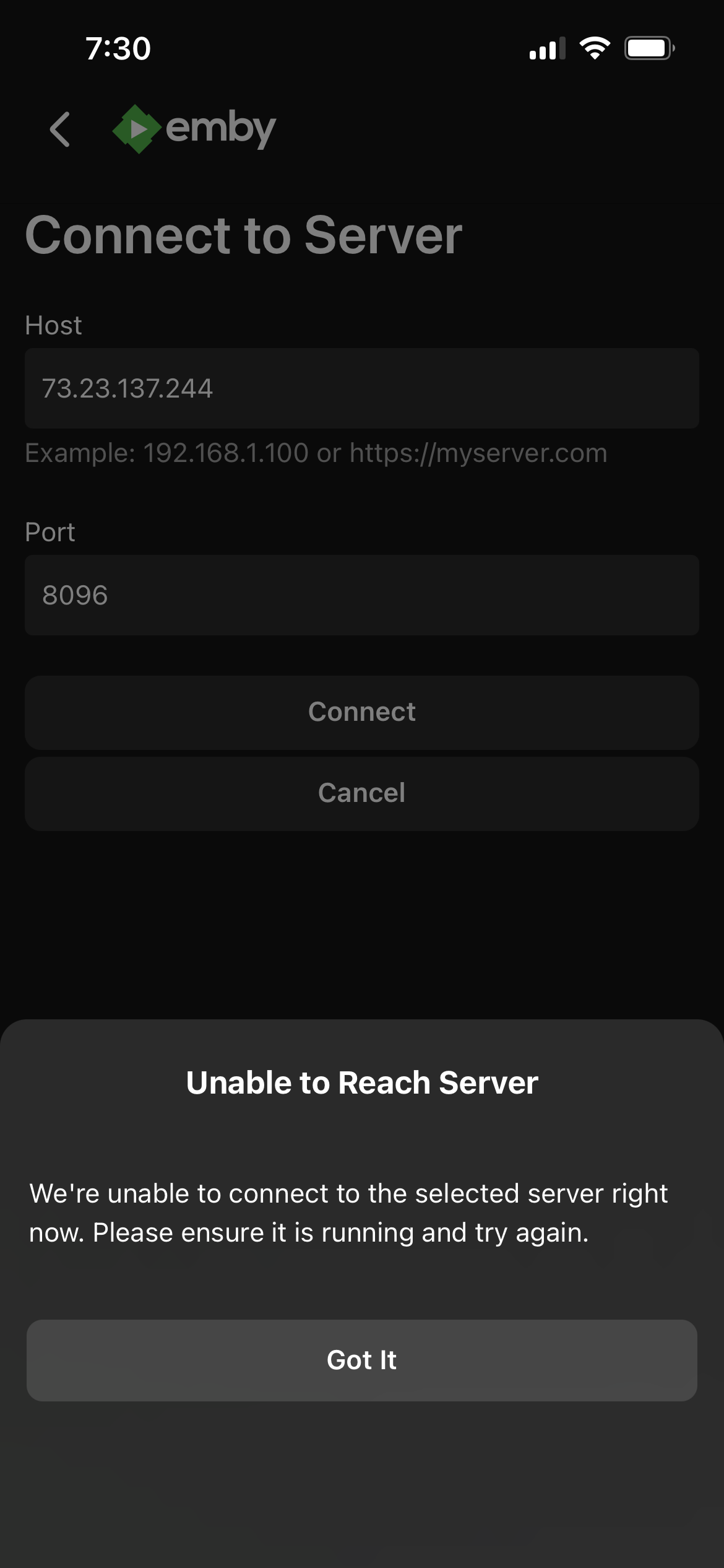 Unable to Reach MEDIA LIBRARY - Apple iOS / macOS - Emby Community