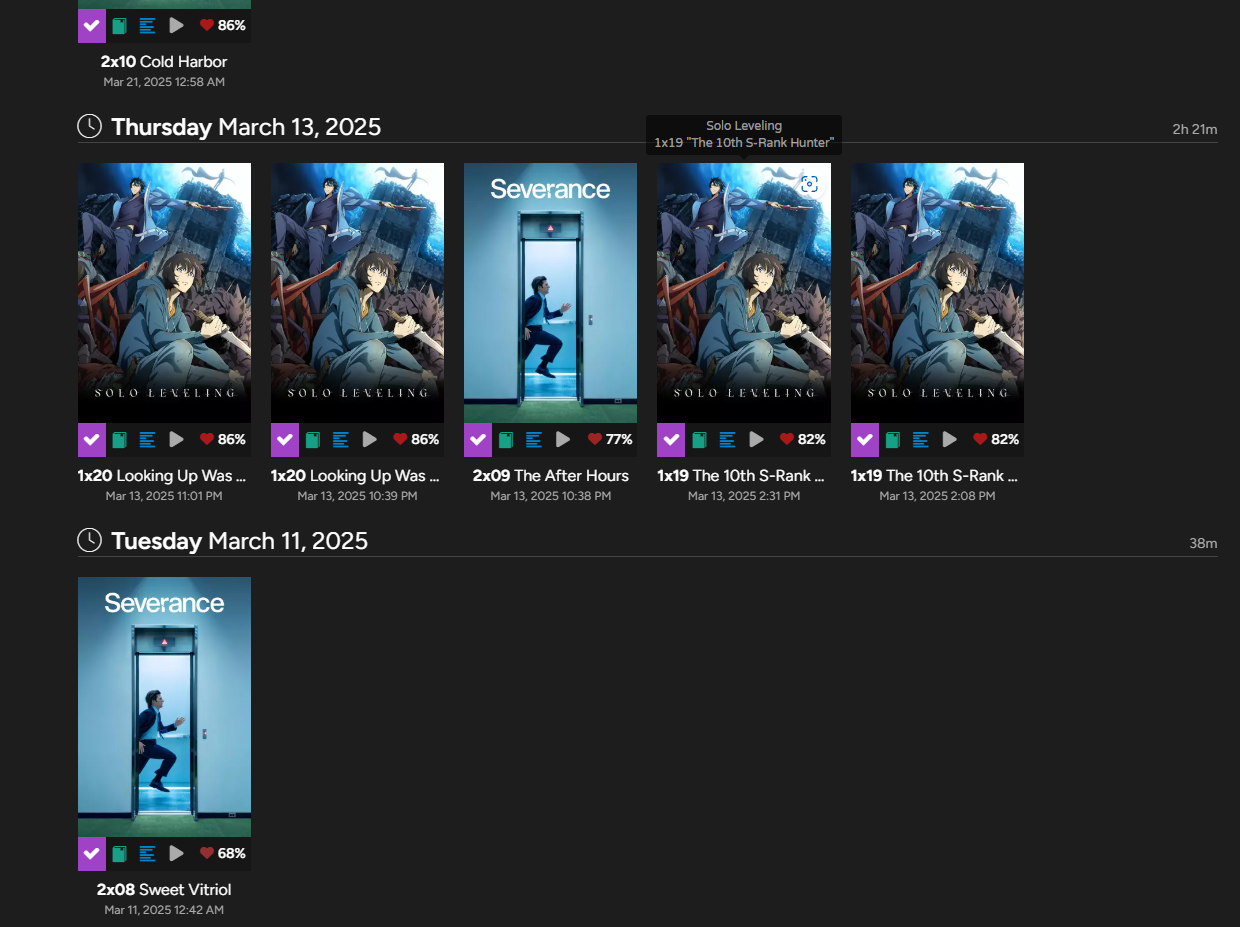 Trakt histroy has 2 plays after finishing a file - Page 5 - Emby For ...