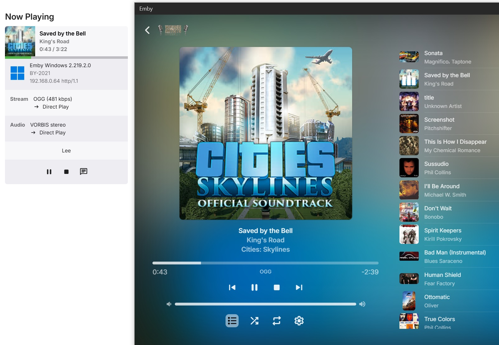 New Emby Windows struggles playing Ogg Vorbis audio. - Windows & Xbox ...