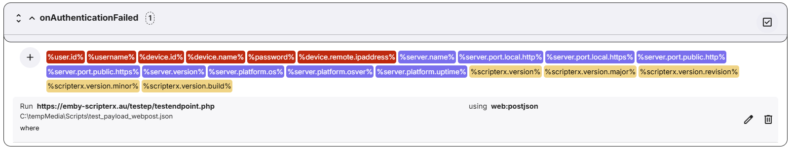 Fully customisable, very detailed web hooks, JSON payload data posting ...