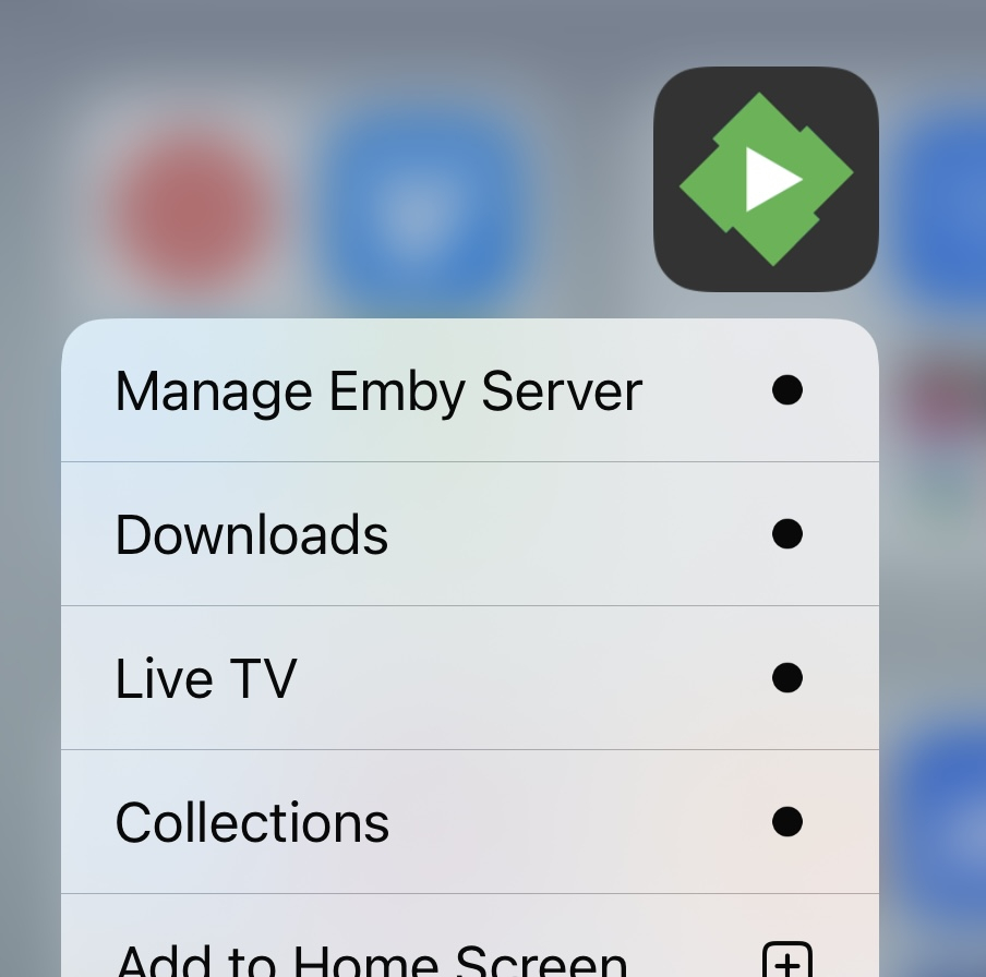 iOS app icon long press options quit working - Apple iOS / macOS - Emby Community