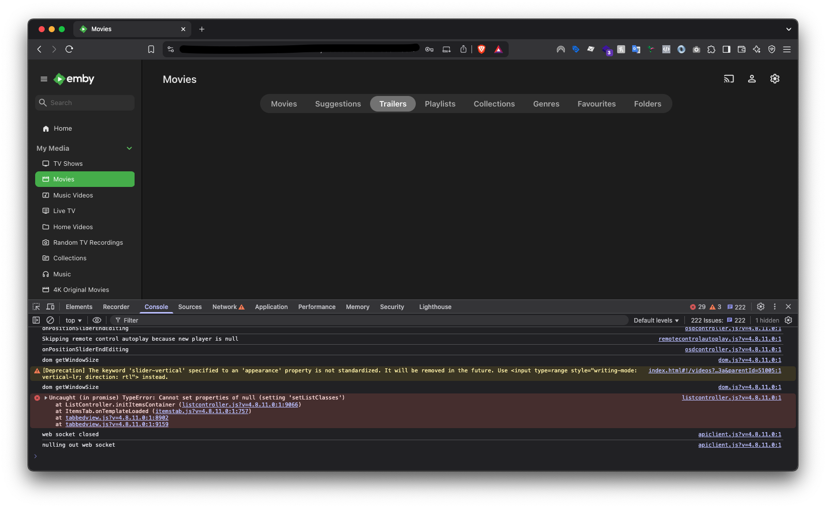 Browser error "TypeError: Cannot set properties of null (setting 'setListClasses')" - Web App ...