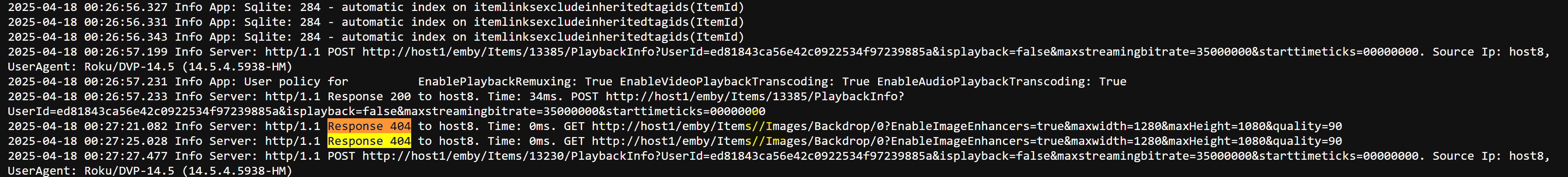 Emby SqLite log entries flood - Linux - Emby Community