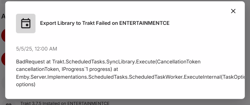 Free trakt.tv with emby not connecting - Plugins - Emby Community