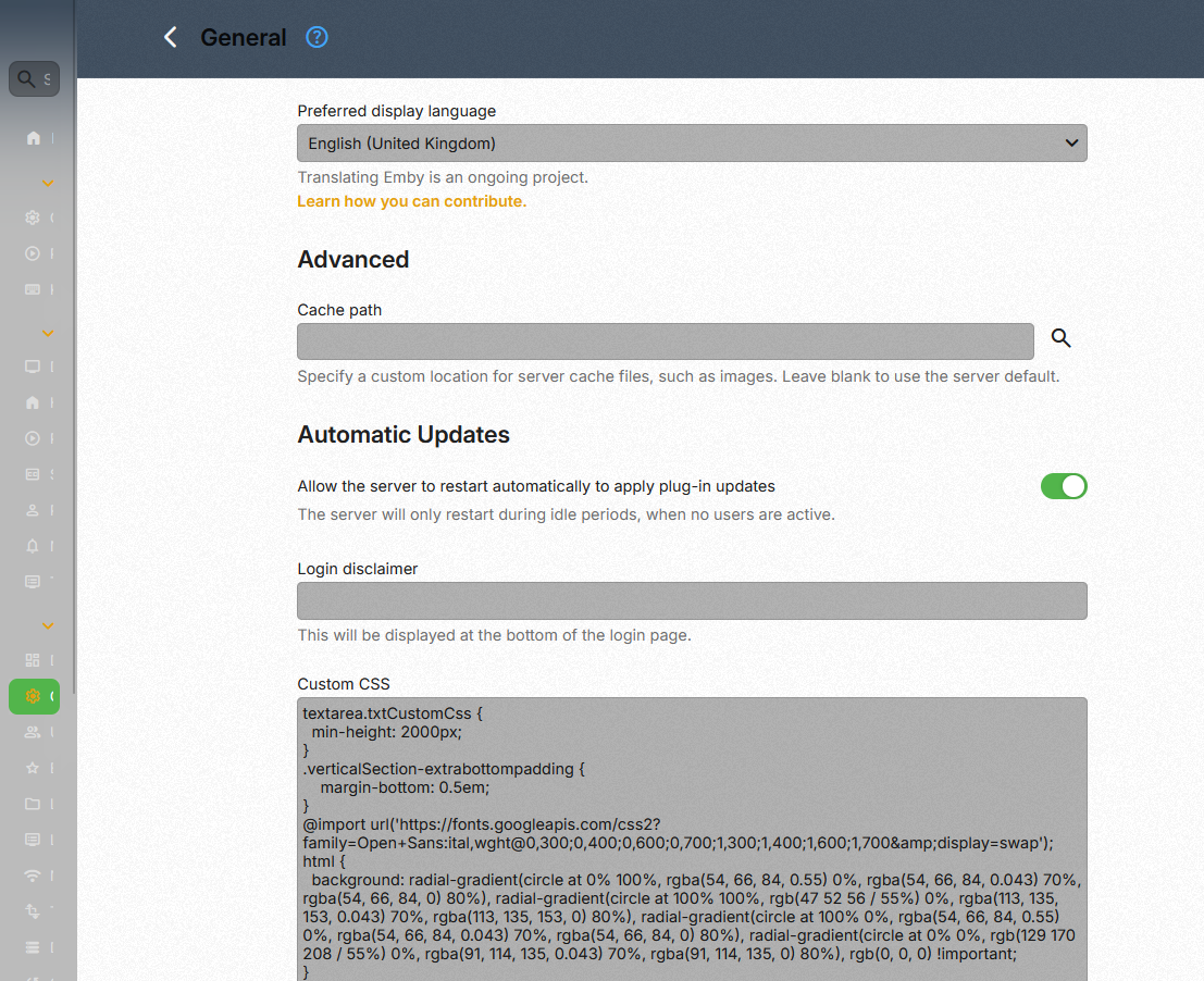 Removing custom css? - General/Windows - Emby Community