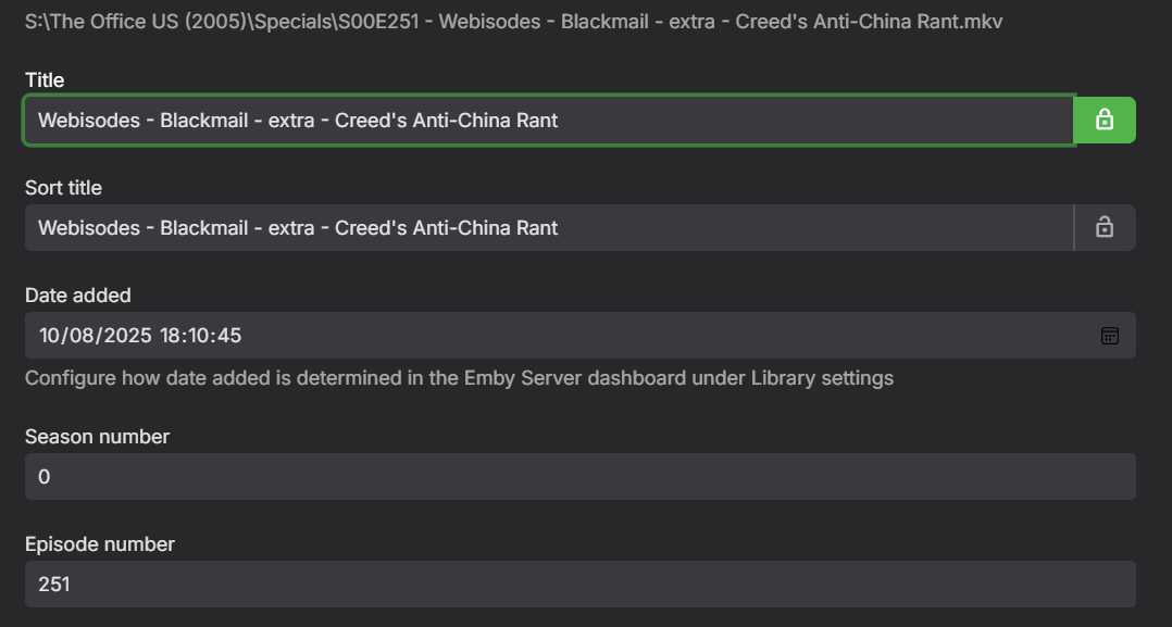 Sort title not working as expected - General/Windows - Emby Community