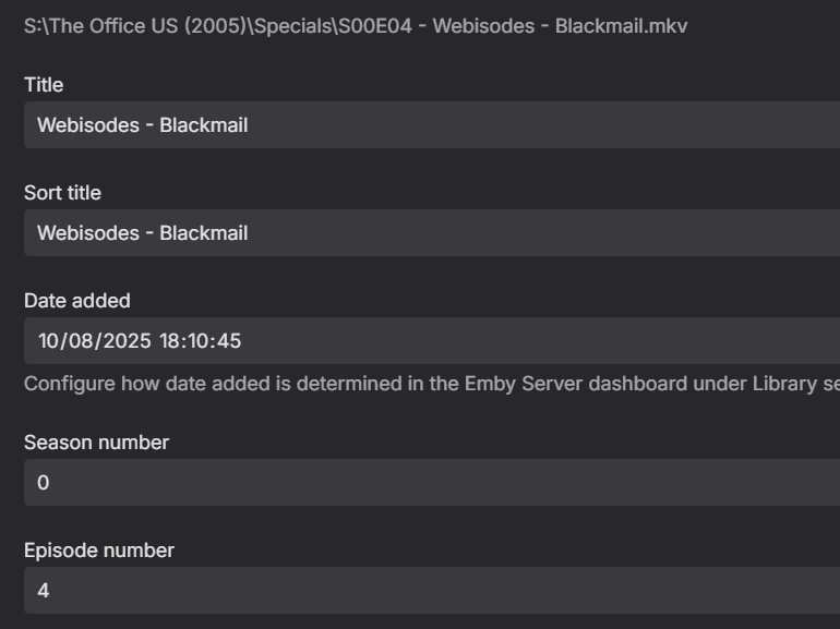 Sort title not working as expected - General/Windows - Emby Community